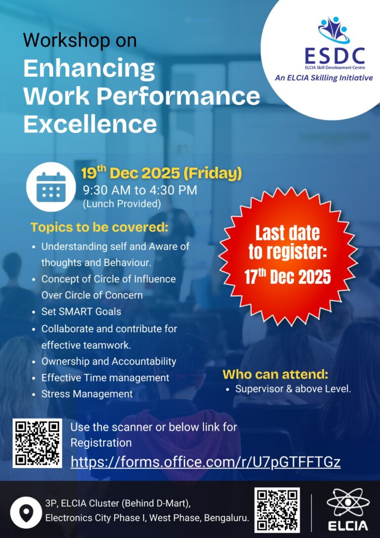 Workshop on Enhancing Work Performance Excellence | ELCIA