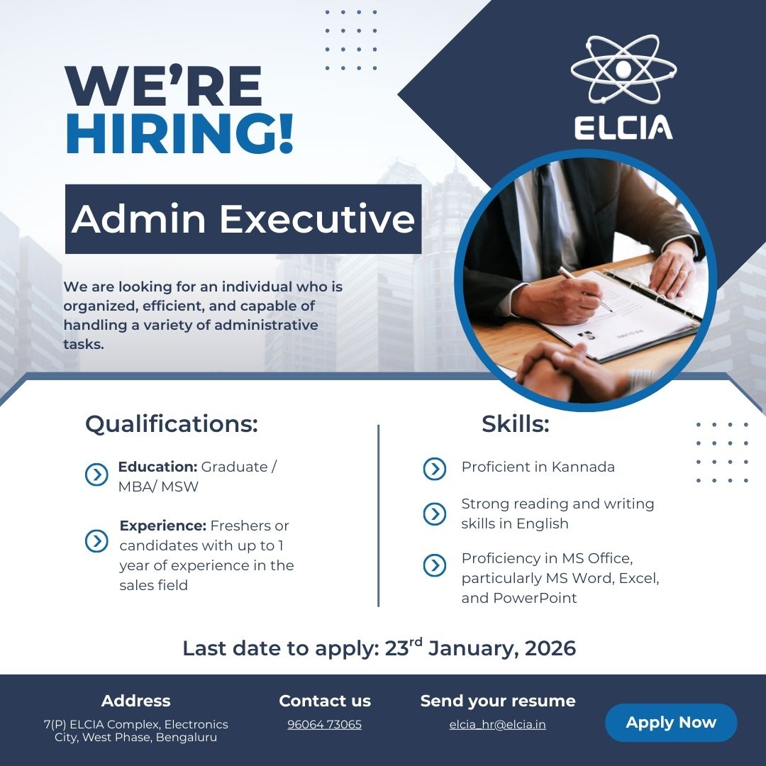 Hiring-Admin Executive | ELCIA