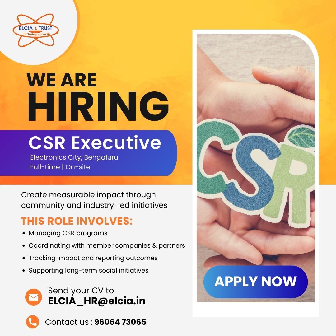Hiring – CSR Executive | ELCIA